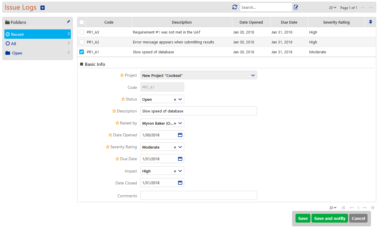 Projects (Risk Management and Lessons Learned) - Comidor