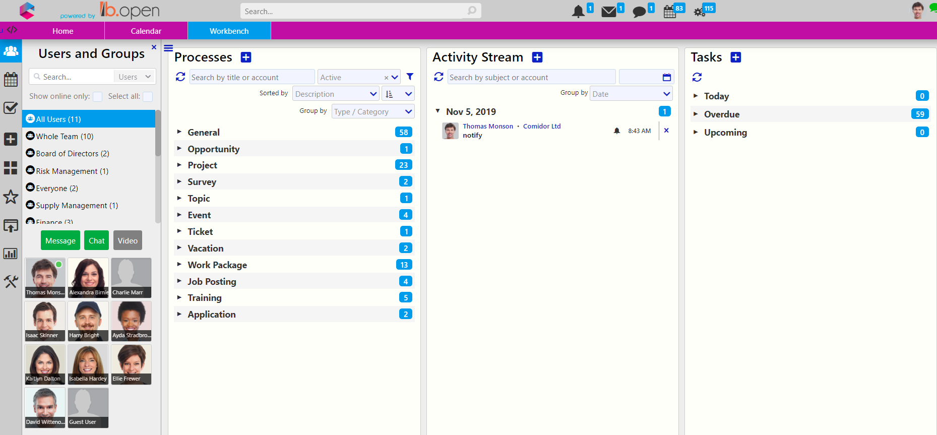 Workbench - Desktop - Comidor Help Center