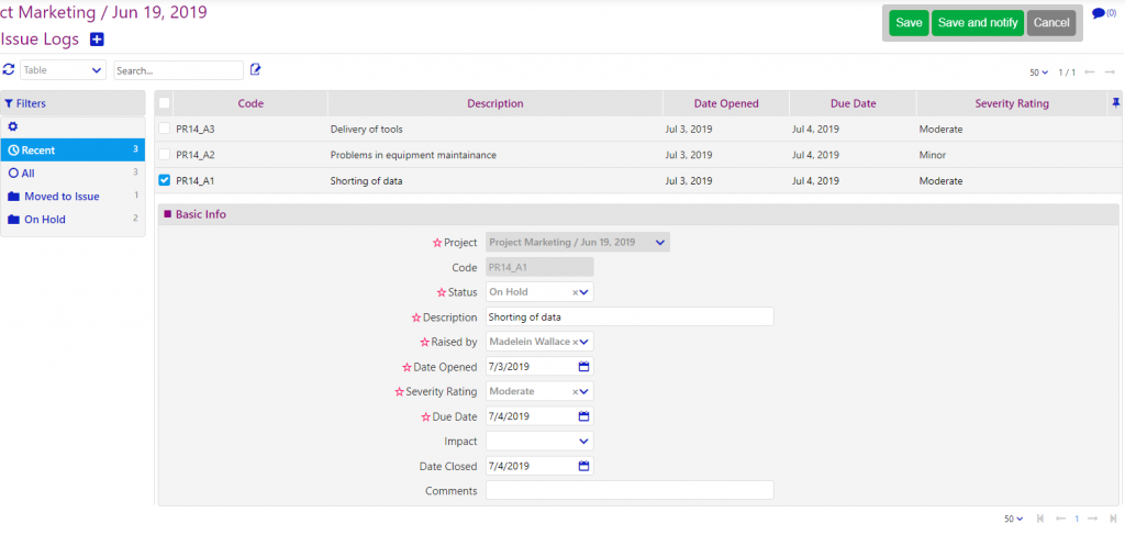 Projects (Risk Management and Lessons Learned) - Comidor