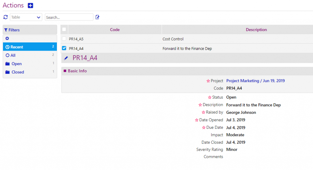 Projects (Risk Management and Lessons Learned) - Comidor