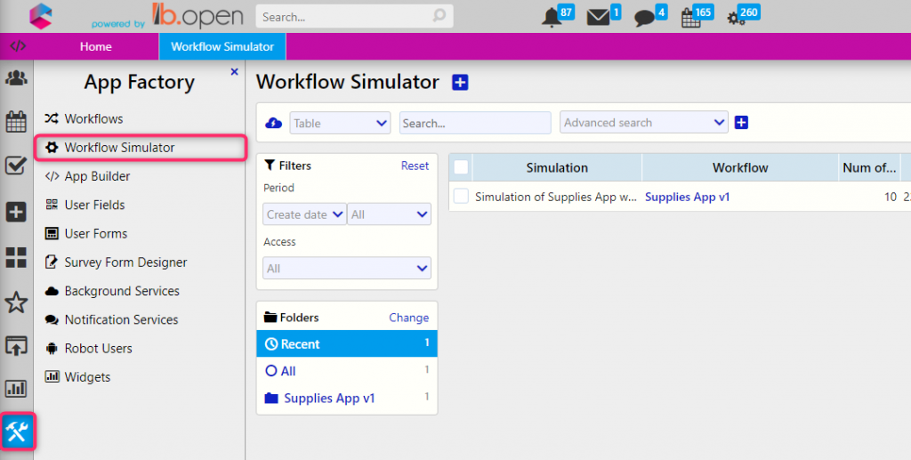Workflow Simulator | Comidor BPM Platform