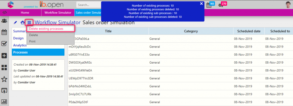 Workflow Simulator | Comidor BPM Platform