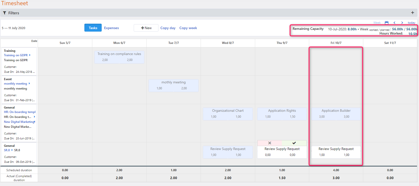 Timesheet (Employee Time and Expense tracking)