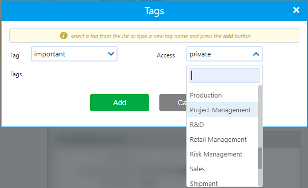 Tags and Links - Management - Comidor Help Center