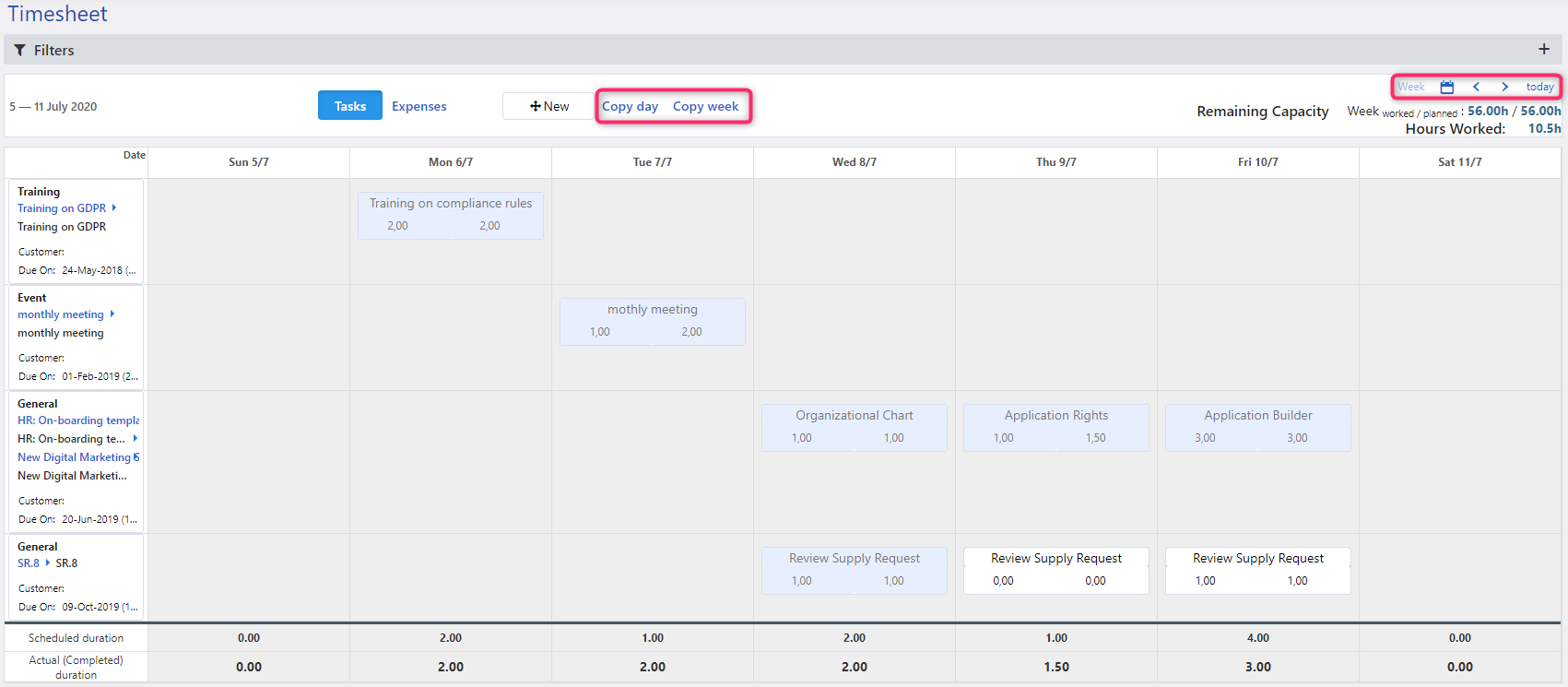 Timesheet (Employee Time and Expense tracking)