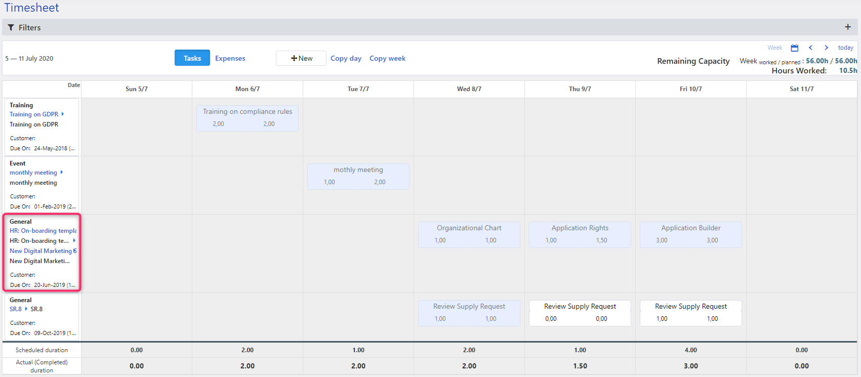 Timesheet (Employee Time and Expense tracking)