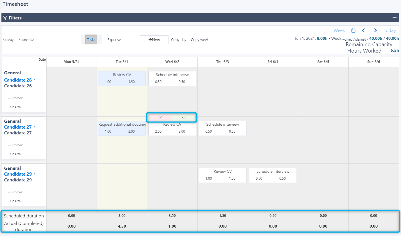 Timesheet (Employee Time and Expense tracking)