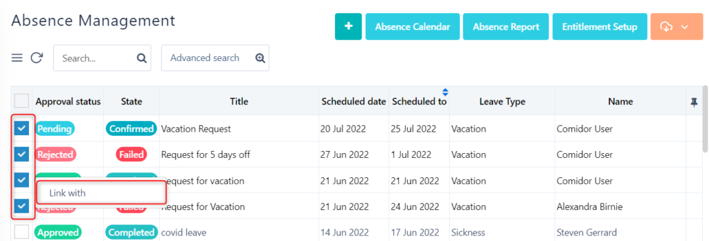Absence Management (People Management) - Comidor Platform